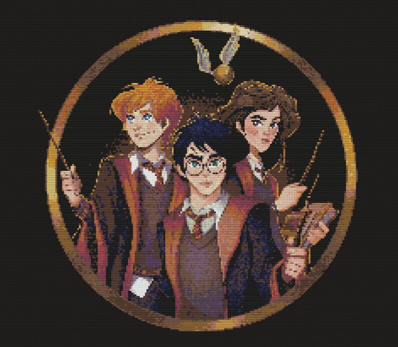 Wizard Trio Cross Stitch Pattern Digital PDF - Etsy