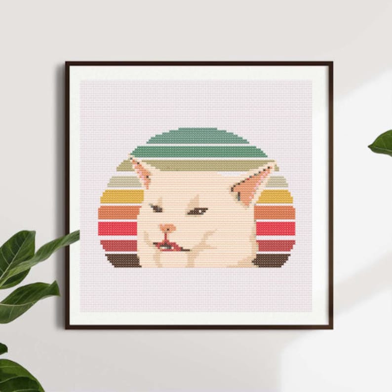 Confused Cat Funny Cross Stitch Pattern Digital PDF - Etsy