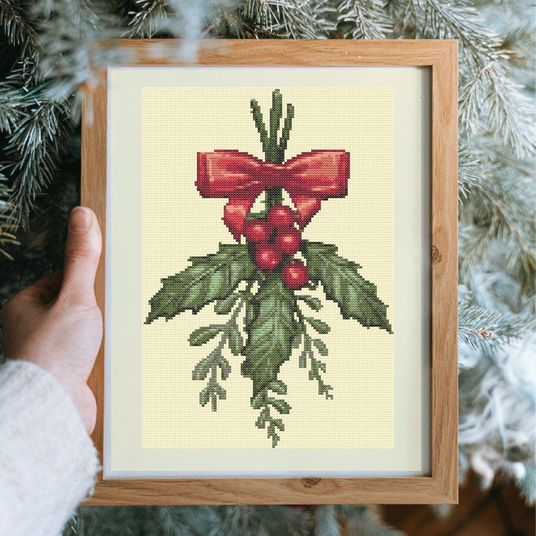 Christmas Mistletoe Cross Stitch Pattern Digital PDF - Etsy