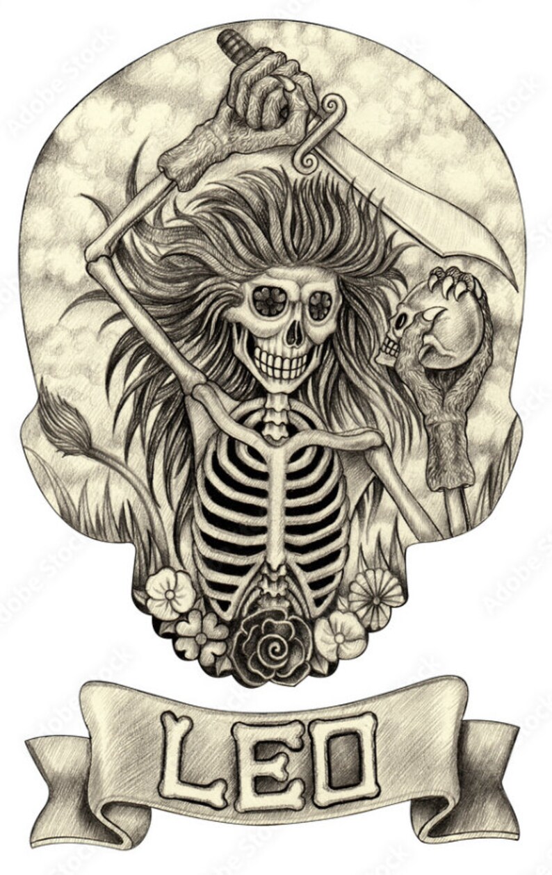Scarry Skeleton Leo Zodiac Sign Cross Stitch Pattern Digital PDF - Etsy