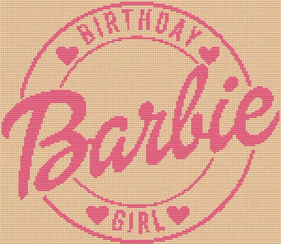 Birthday Barbie Cross Stitch Pattern Digital PDF - Etsy Australia