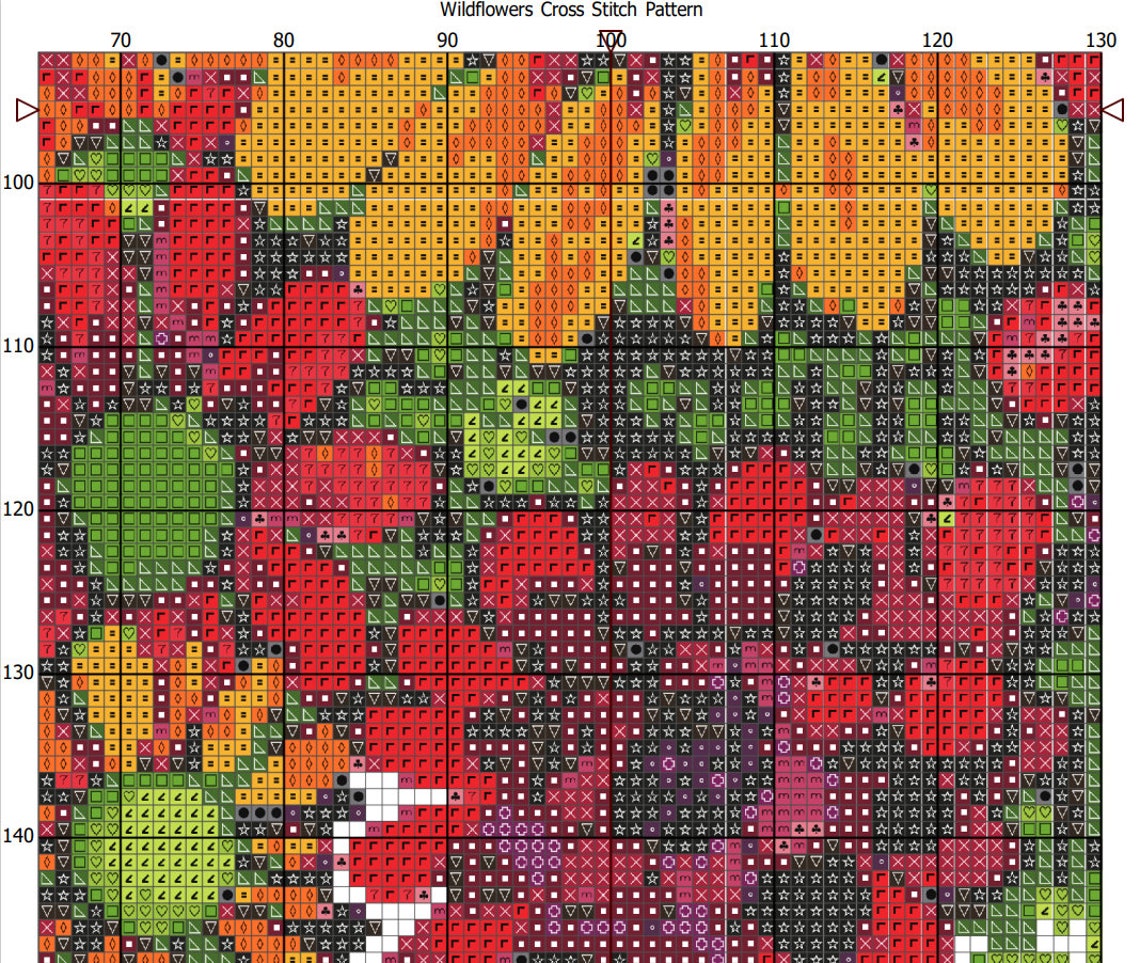 Wildflowers Flower Cross Stitch Pattern Digital PDF - Etsy