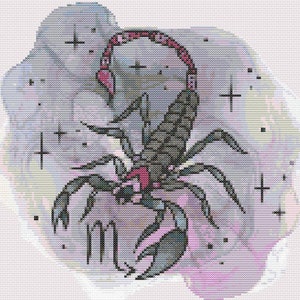 Scorpio Zodiac Sign Cross Stitch Pattern Digital PDF - Etsy