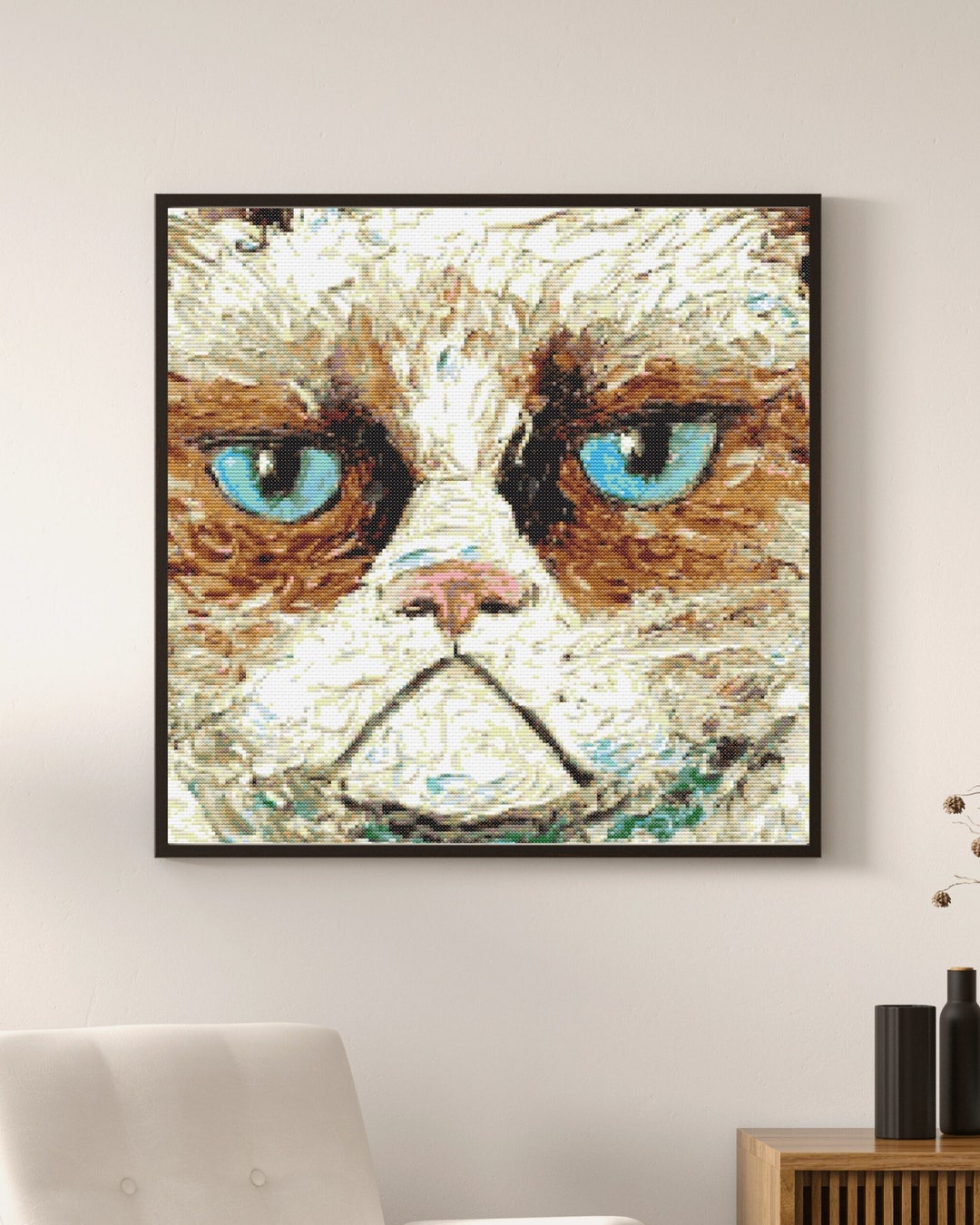 Grumpy Cat Painting Cross Stitch Pattern Digital PDF - Etsy