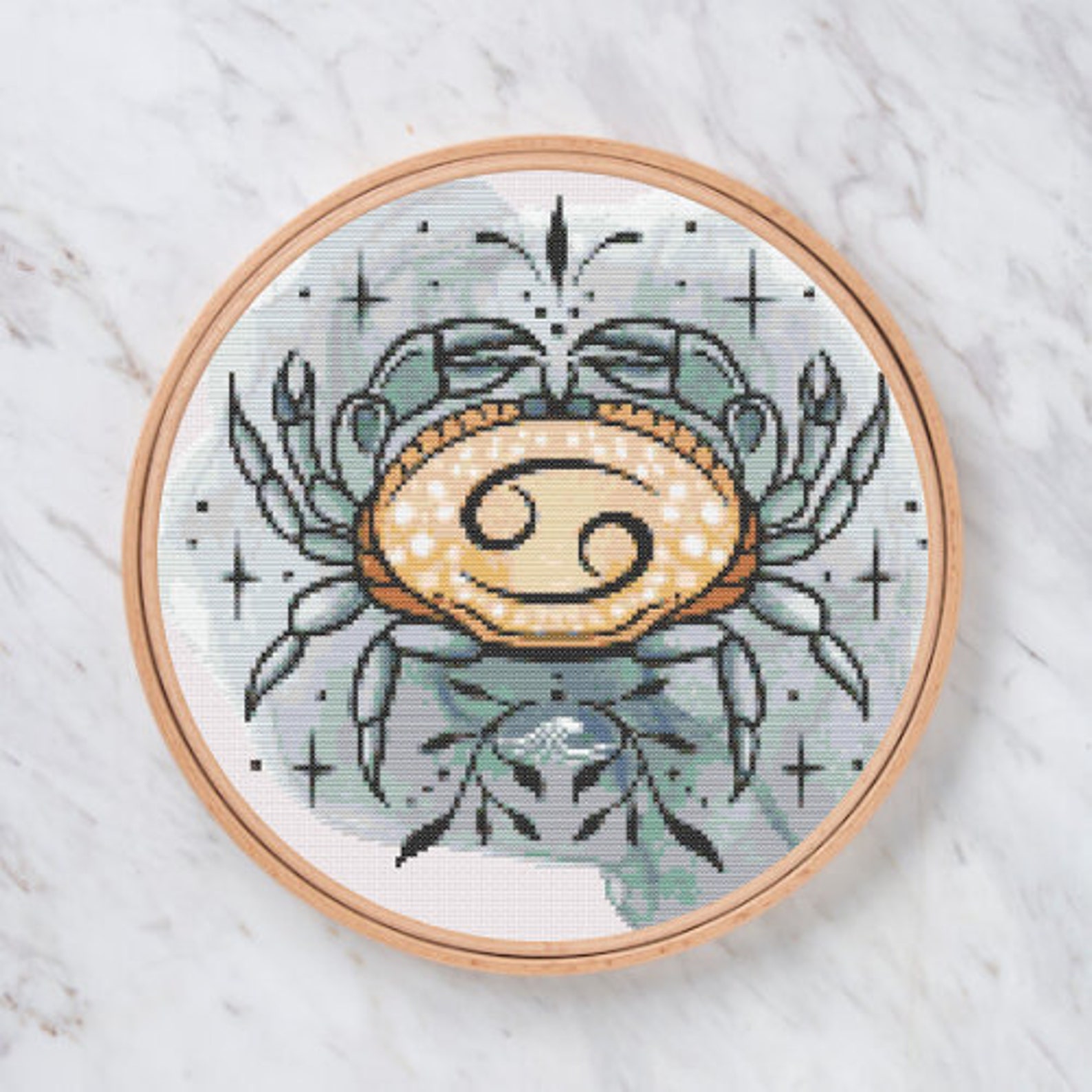 Cancer Zodiac Sign Cross Stitch Pattern Digital PDF - Etsy