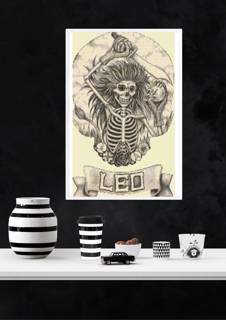 Scarry Skeleton Leo Zodiac Sign Cross Stitch Pattern Digital PDF - Etsy
