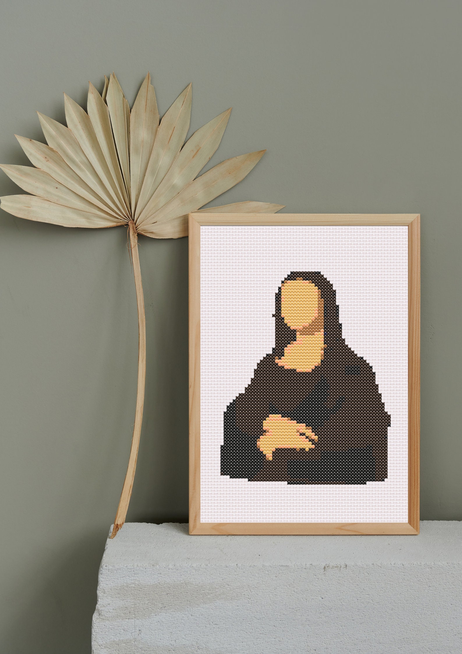 Minimal Mona Lisa Modern Art Cross Stitch Pattern Digital PDF - Etsy