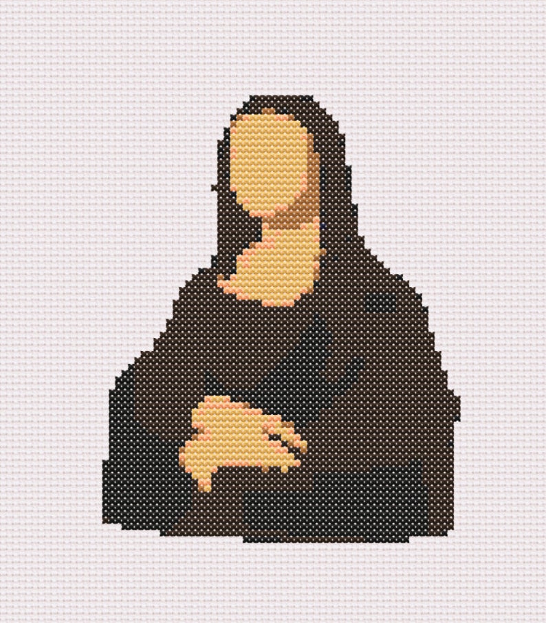 Minimal Mona Lisa Modern Art Cross Stitch Pattern Digital PDF - Etsy