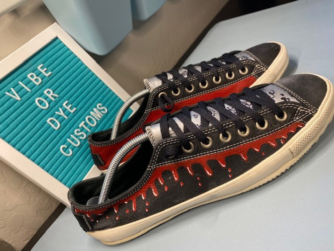 Converse Custom Paint Drip Shoes Love/hate Blood Drip Men's Size 11 - Etsy