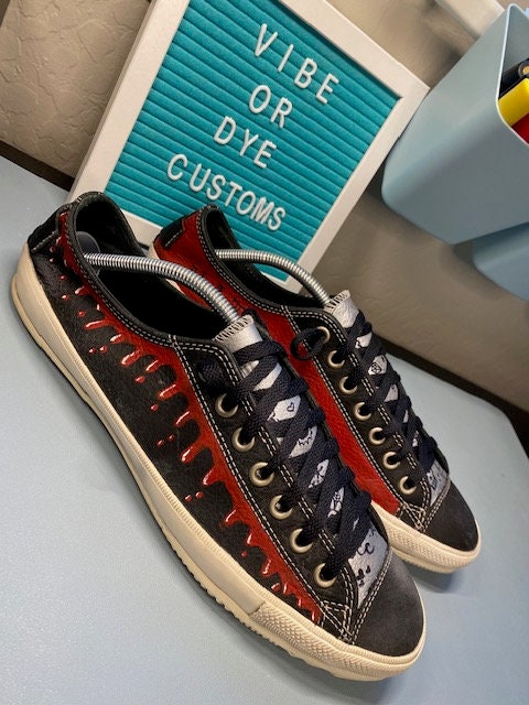 Converse Custom Paint Drip Shoes Love/hate Blood Drip Men's Size 11 - Etsy