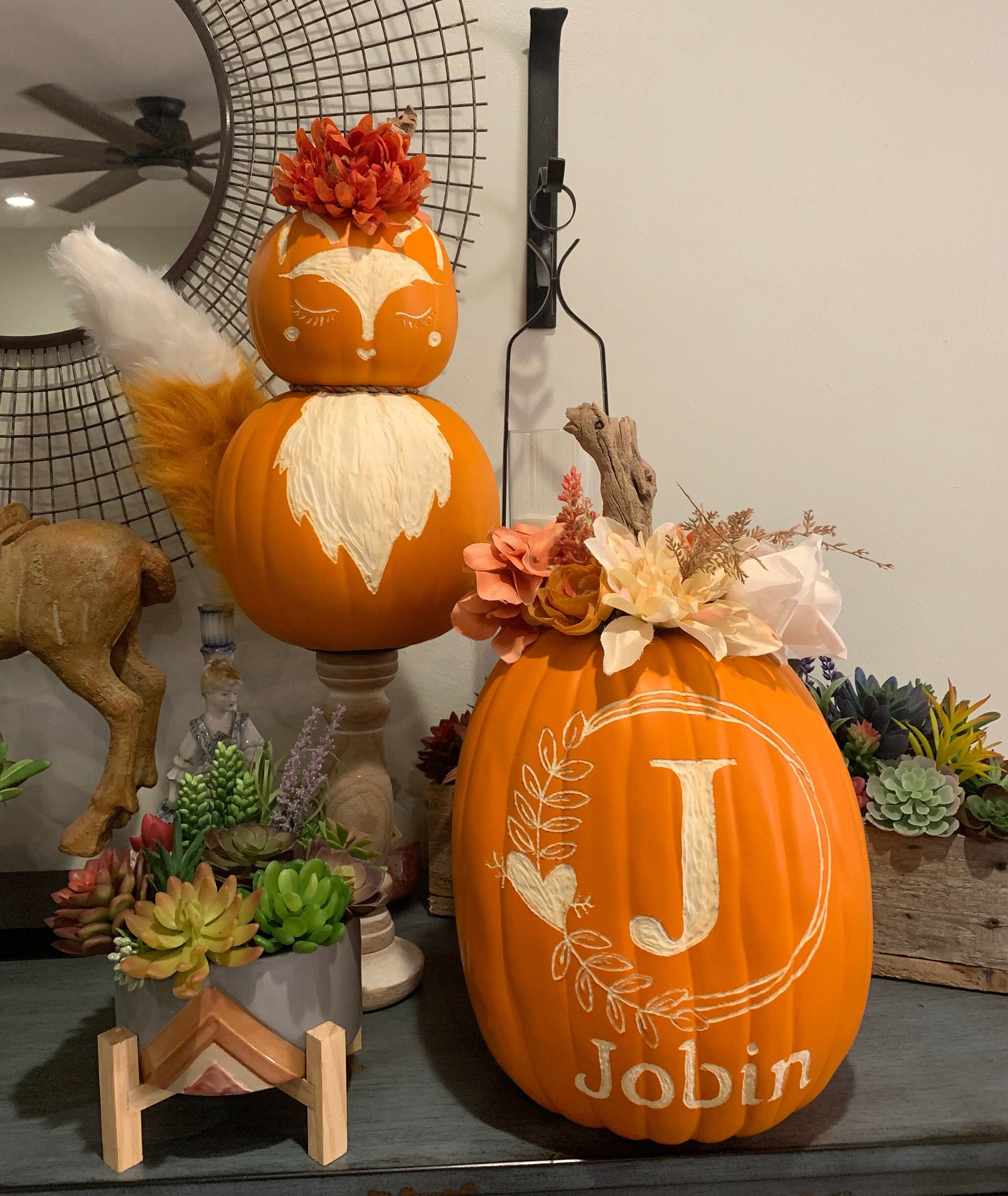 Personalized Faux Pumpkin W/ Monogram and or Name. Fall - Etsy