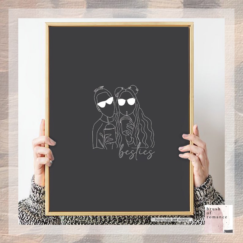 Custom One Line Drawing / Personalized Illustration Canvas/ Digital ...