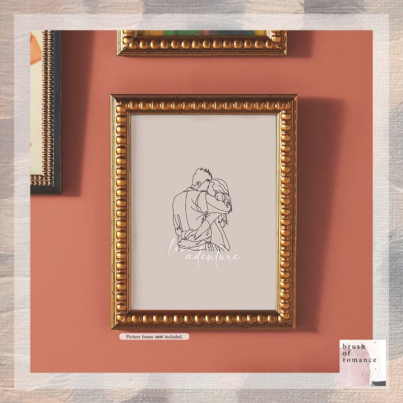 Custom One Line Drawing / Personalized Illustration Canvas/ Digital ...