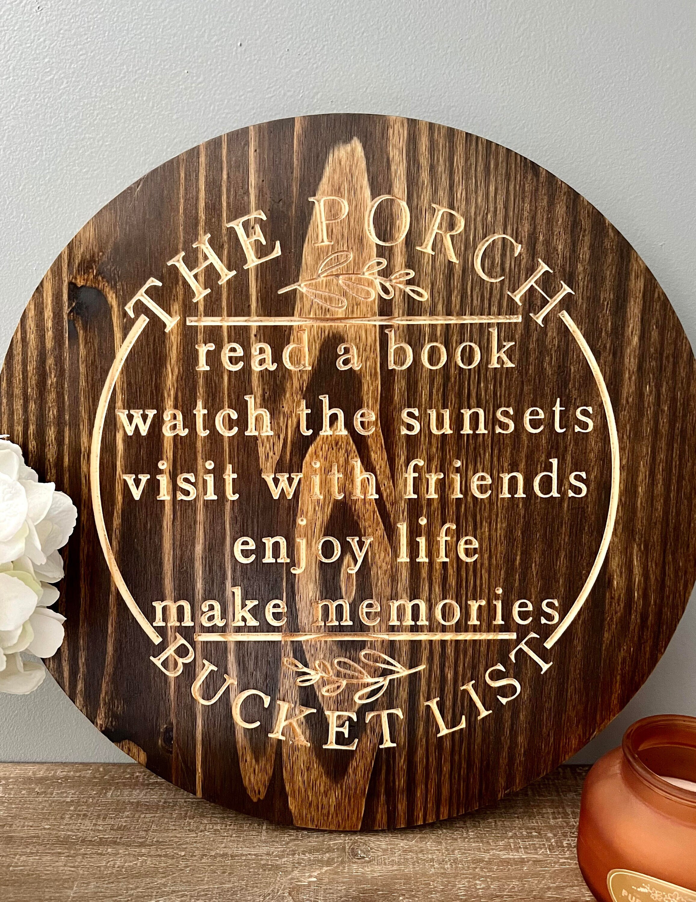 15 Round Porch Wooden Welcome Sign - Etsy