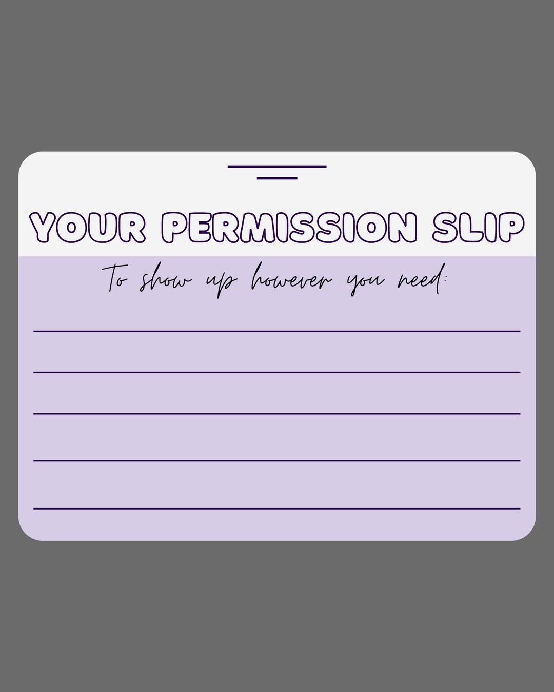 Your Permission Slip Digital Print / Art by a Therapist / Rooted ...