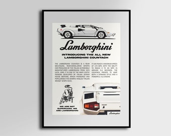 Lamborghini Countach Print - Etsy