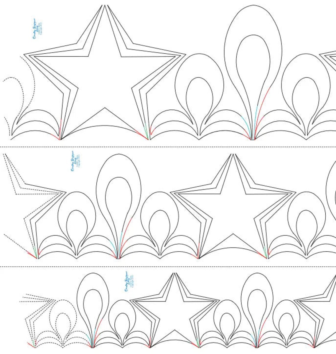 281 Star Borders Pantograph by Linda V. Taylor - Etsy
