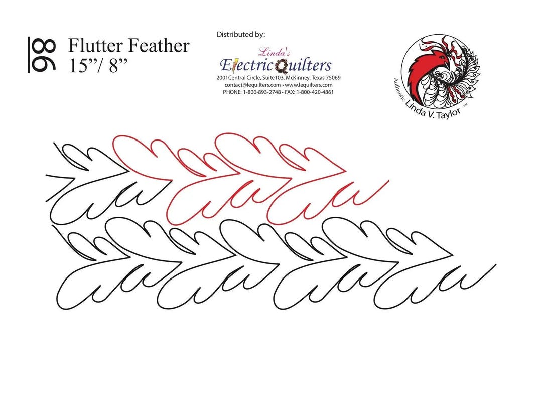 086 Flutter Feather Pantograph by Linda V. Taylor - Etsy