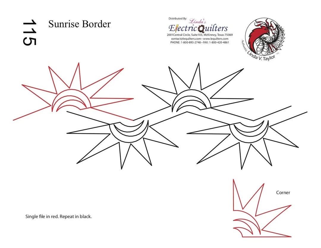 115 Sunrise Border Pantograph by Linda V. Taylor - Etsy