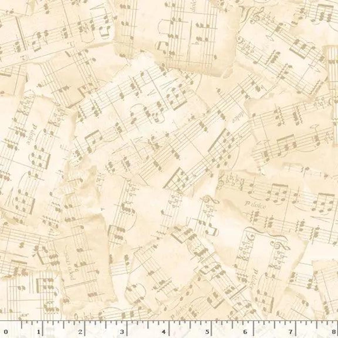 Cream Music Notes Cotton Wideback Fabric per Yard - Etsy