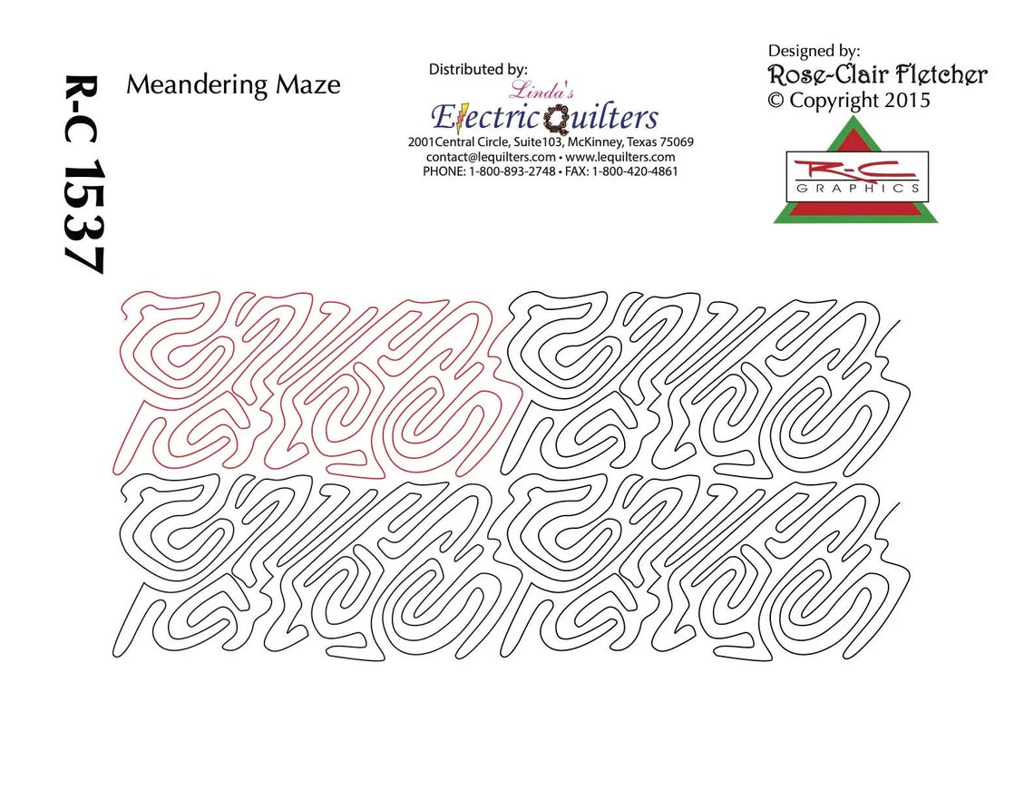 1537 Meandering Maze Pantograph by Rose-clair Fletcher - Etsy