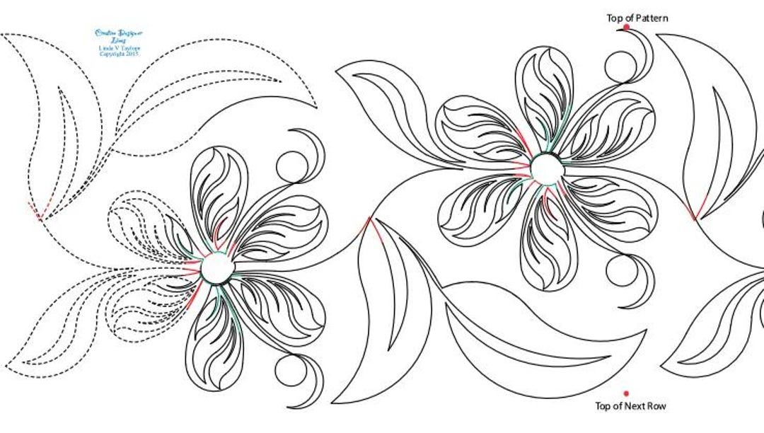 243 Leafy Flower Pantograph by Linda V. Taylor - Etsy