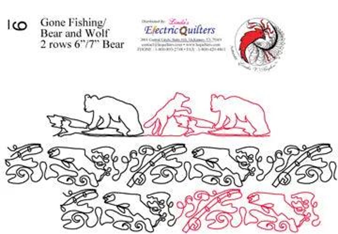009 Fish, Bear & Wolf Pantograph by Linda V. Taylor - Etsy