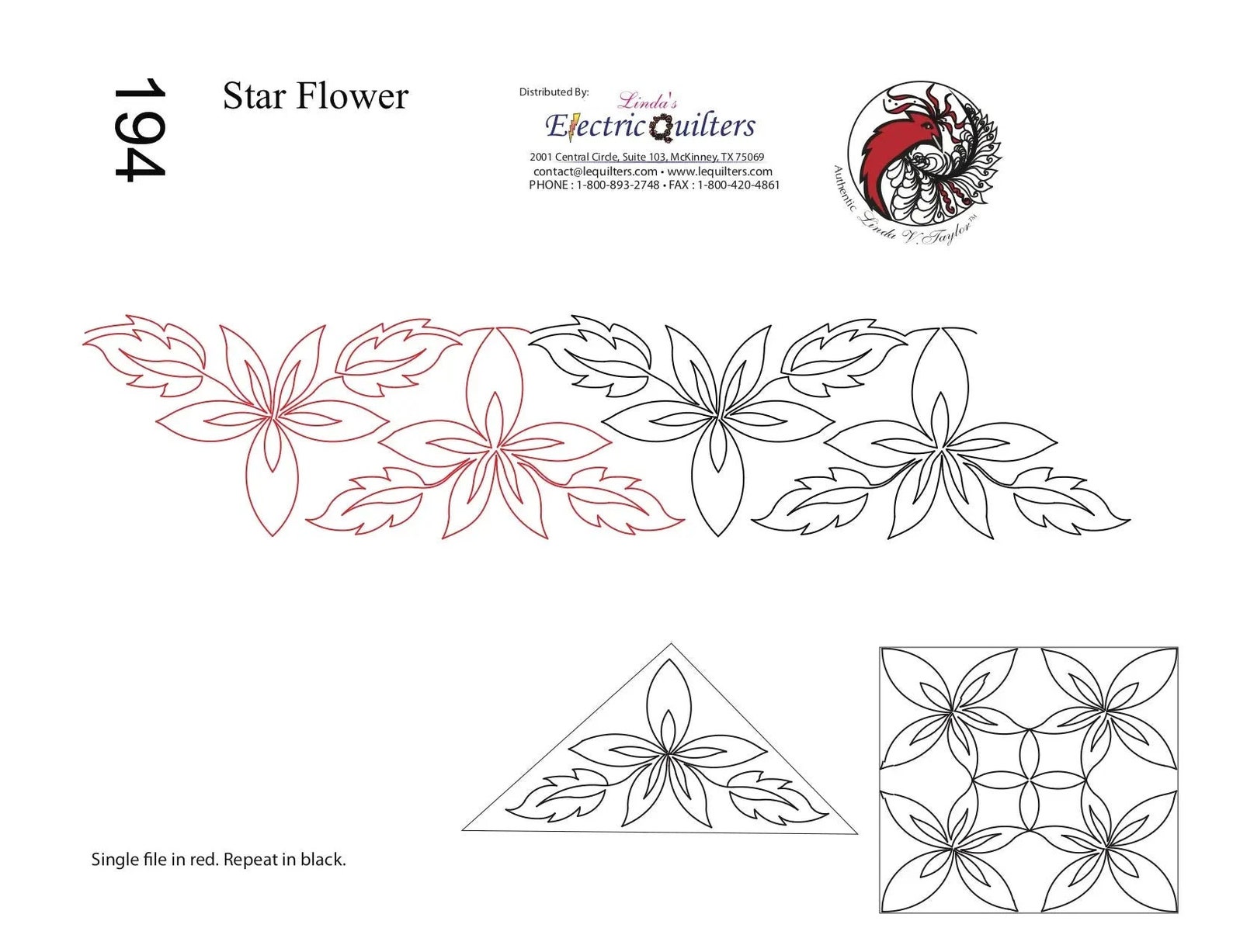 194 Star Flower Pantograph With Blocks by Linda V. Taylor - Etsy