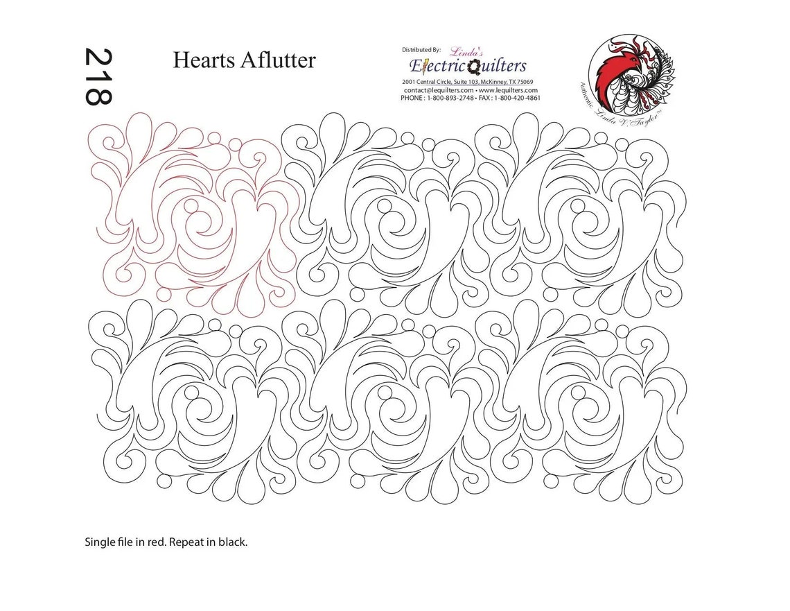 218 Hearts Aflutter Pantograph by Linda V. Taylor - Etsy
