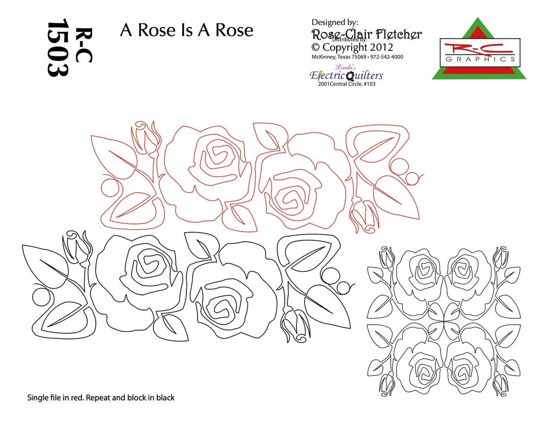 1503 A Rose is A Rose Pantograph and Block by Rose-clair Fletcher - Etsy