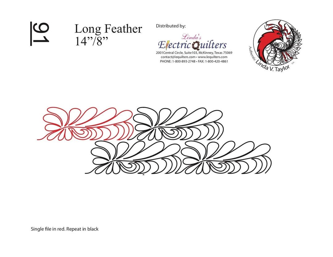 091 Long Feather Pantograph by Linda V. Taylor - Etsy