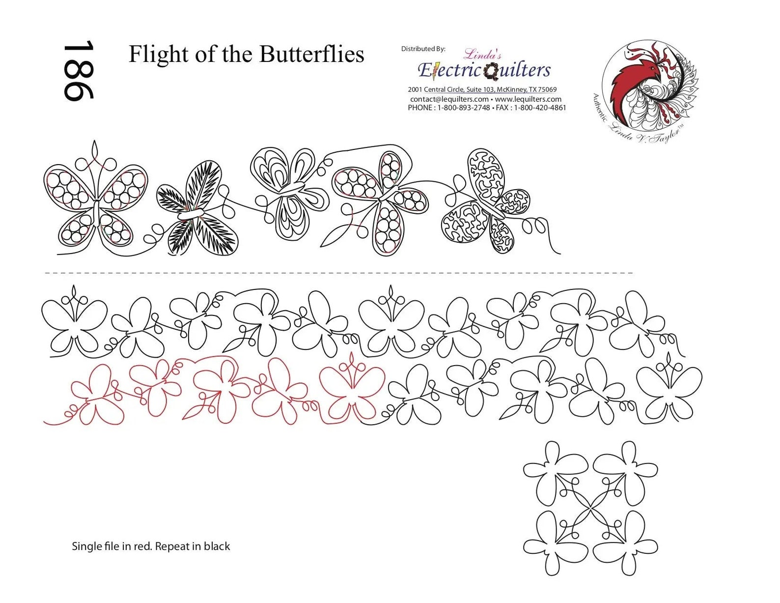 186 Flight of the Butterflies Pantograph With Blocks by Linda V. Taylor - Etsy