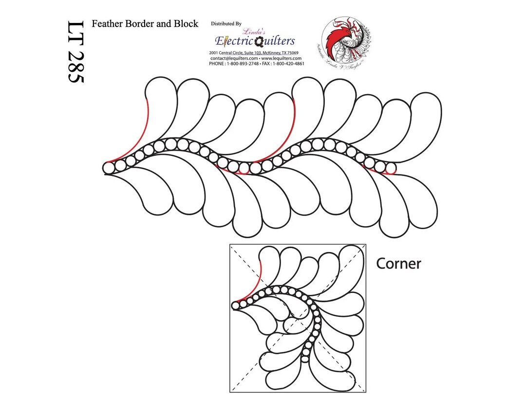 285 Feather Border Pantograph by Linda V. Taylor - Etsy