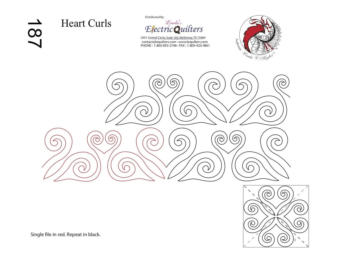 187 Heart Swirls Pantograph With Blocks by Linda V. Taylor - Etsy