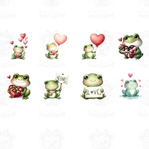Cute Watercolor Valentine Frog Clipart, Frog Valentine, Love, Heart ...