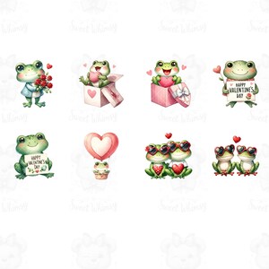 Cute Watercolor Valentine Frog Clipart, Frog Valentine, Love, Heart ...