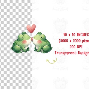 Cute Watercolor Valentine Frog Clipart, Frog Valentine, Love, Heart ...