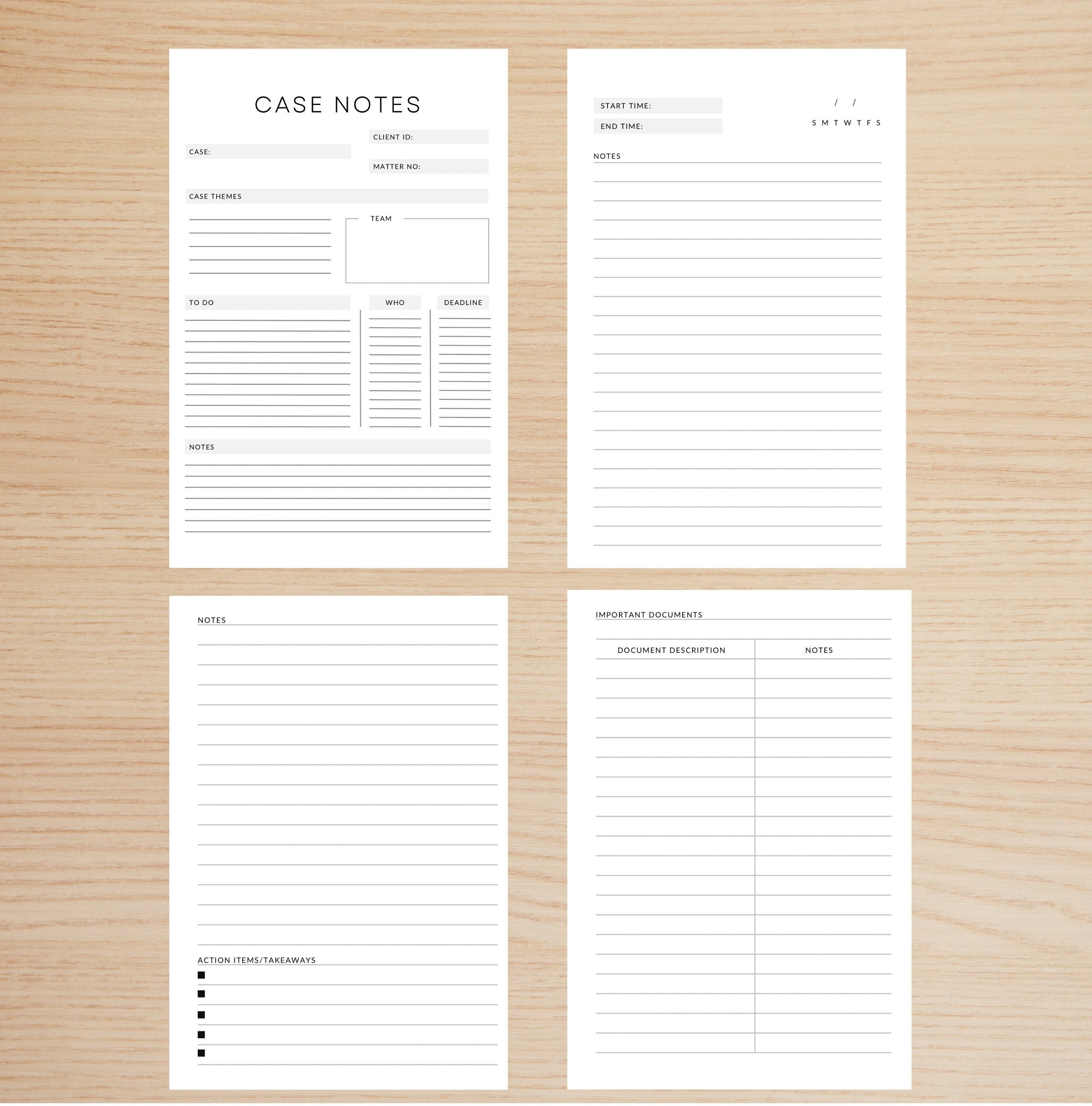 Simple Black and White Lawyer Planner | Lawyer Case Planner | Planner ...
