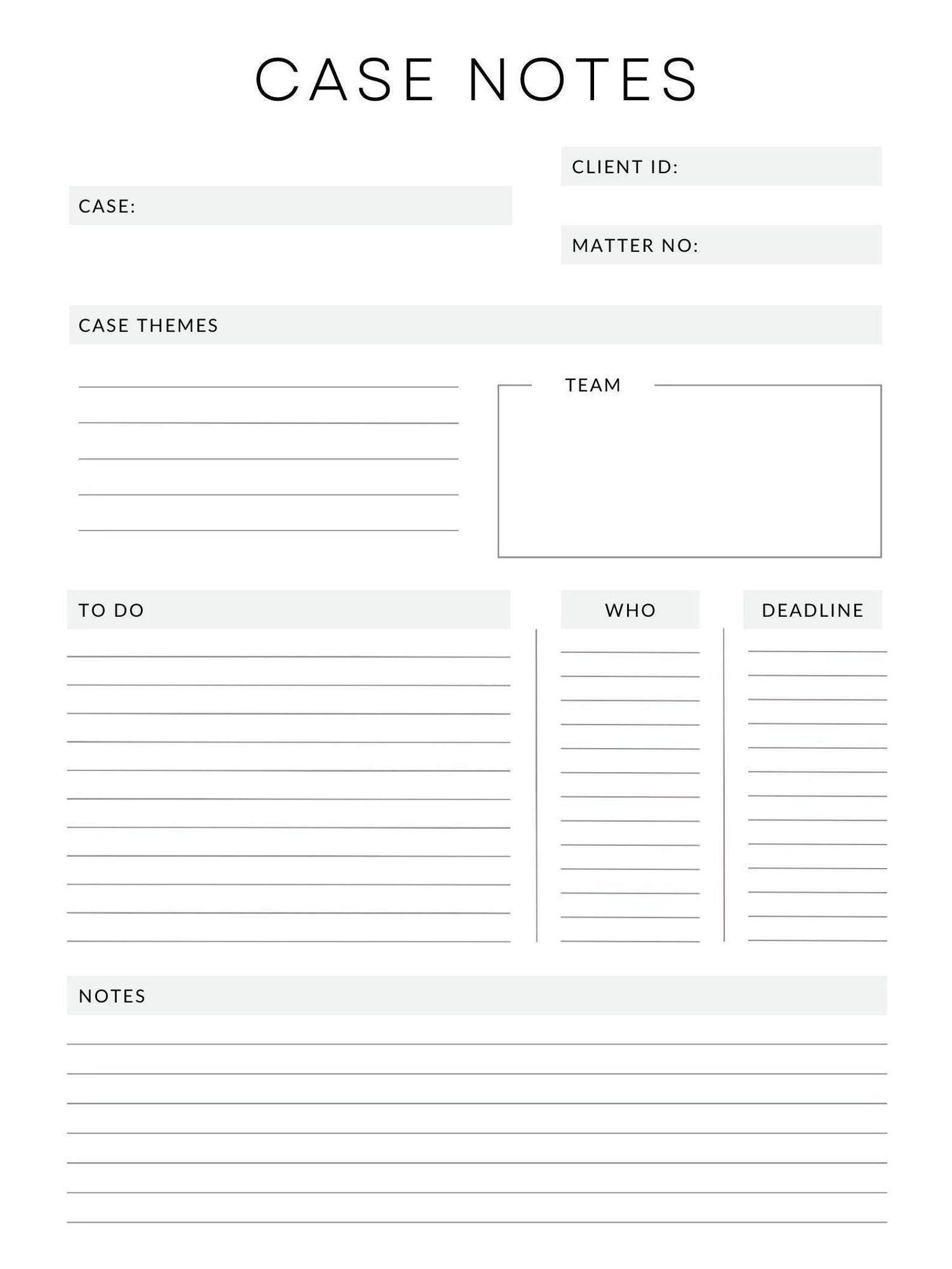Simple Black and White Lawyer Planner | Lawyer Case Planner | Planner ...