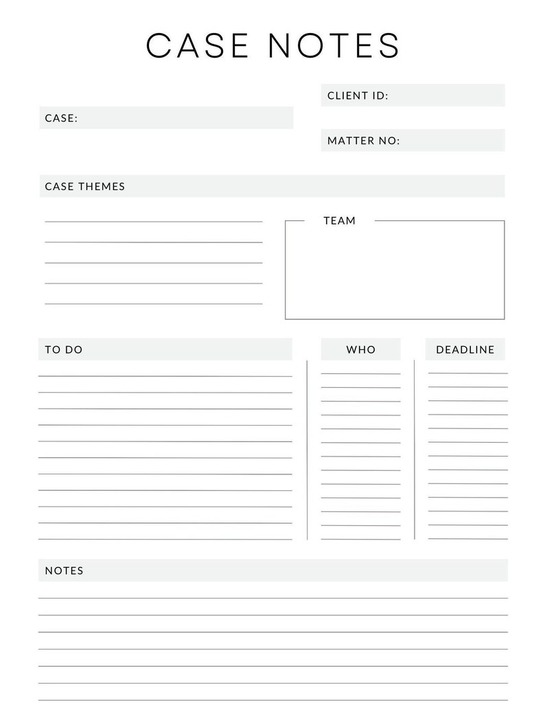 Simple Black and White Lawyer Planner | Lawyer Case Planner | Planner ...