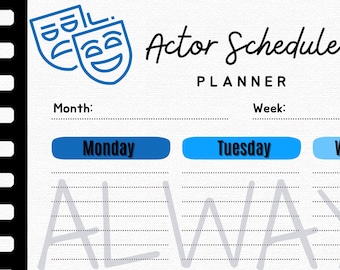 Printable Digital Actor Project Planner Workbook Gifts for Actors Study ...