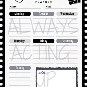 Weekly Actor Schedule - Etsy