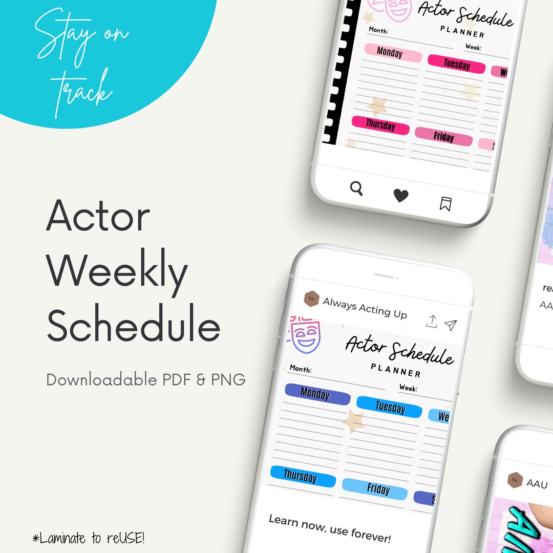 Weekly Actor Schedule - Etsy