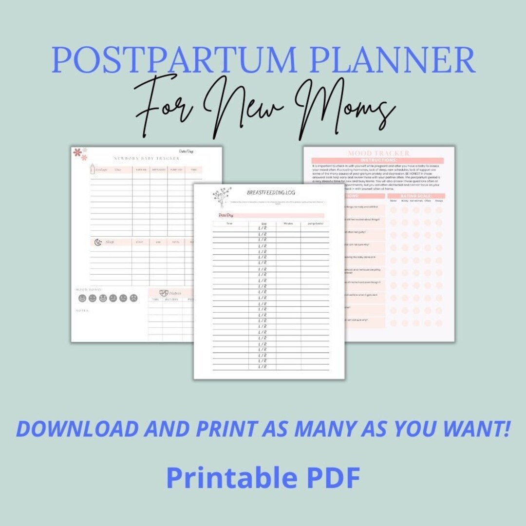 Postpartum Planner, Printable, Pregnancy Tracker, New Mom, Health, New ...
