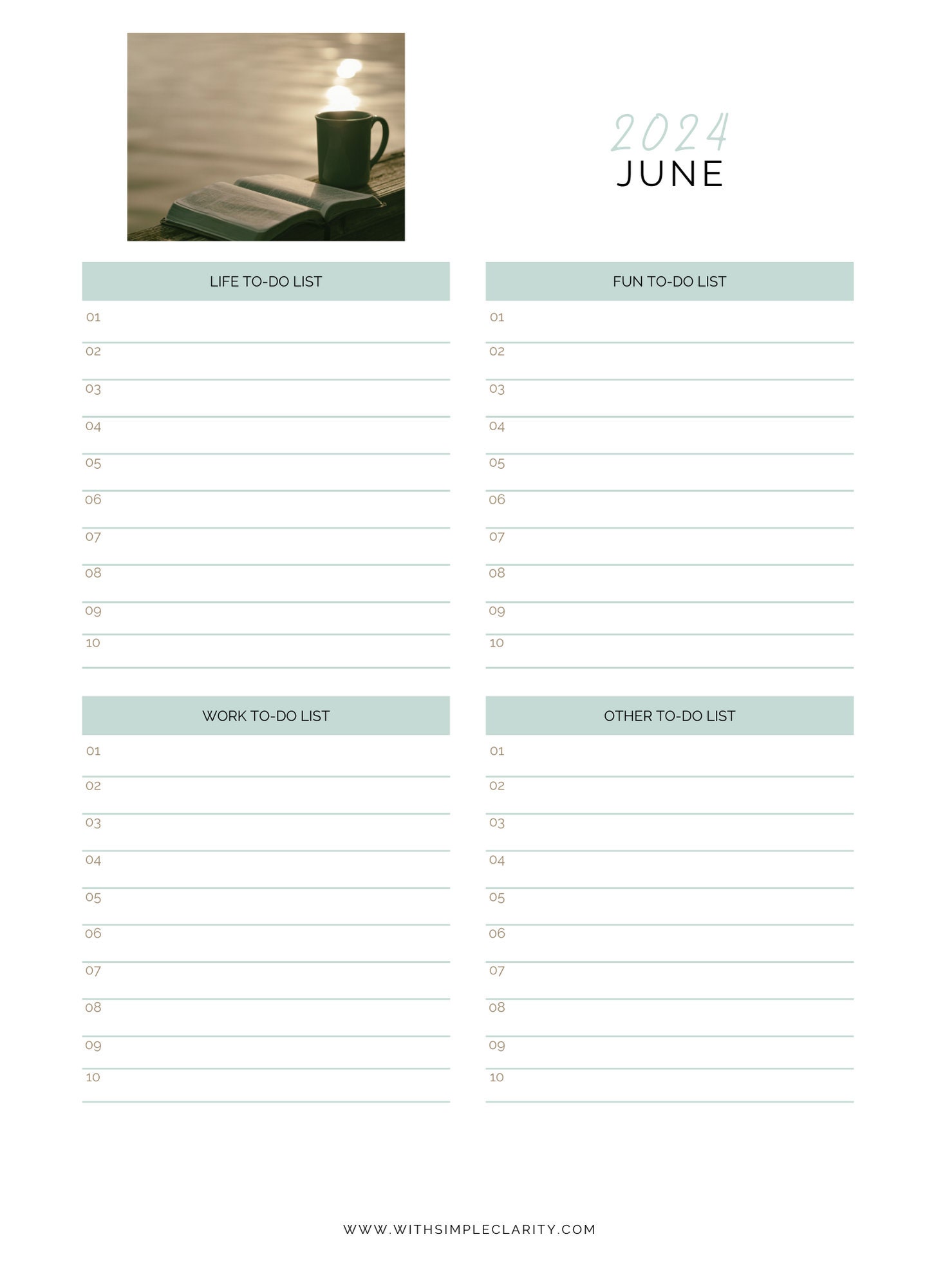 Monthly Calendar, 2024, Ultimate Daily Planner, Coffee, Year at a ...