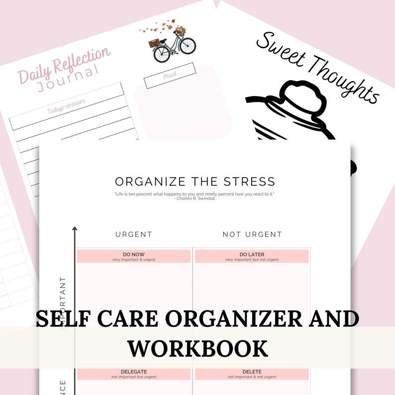 Stress Management Printable, Self Care Workbook, Brain Dump Exercises ...