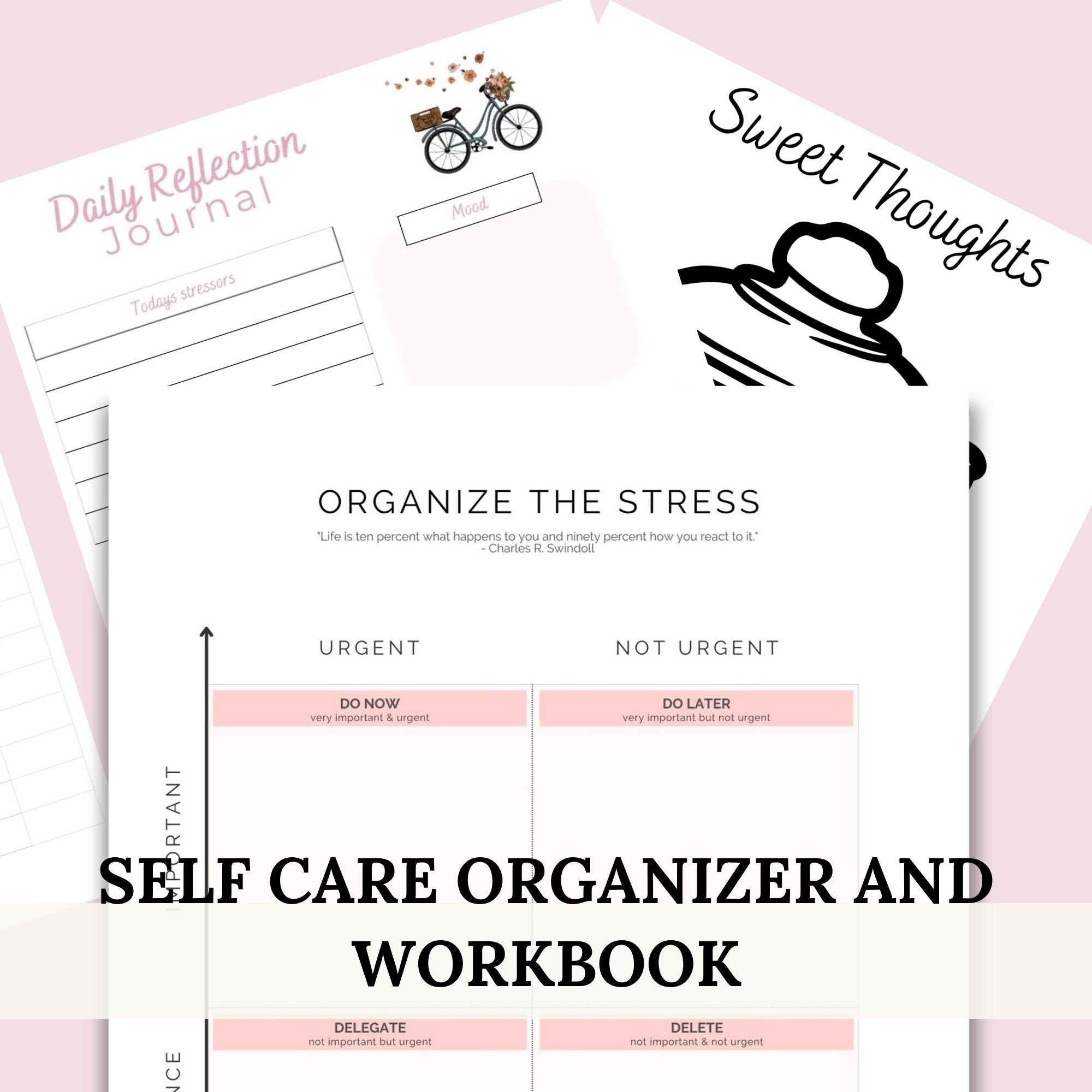 Stress Management Printable, Self Care Workbook, Brain Dump Exercises ...