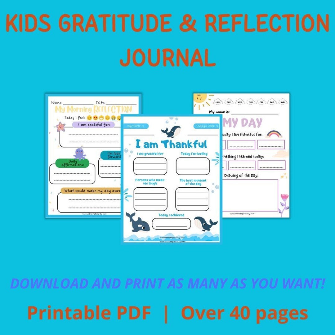 Kids Journal, Reflection, Daily Tracker, Gratitude, Self-esteem ...