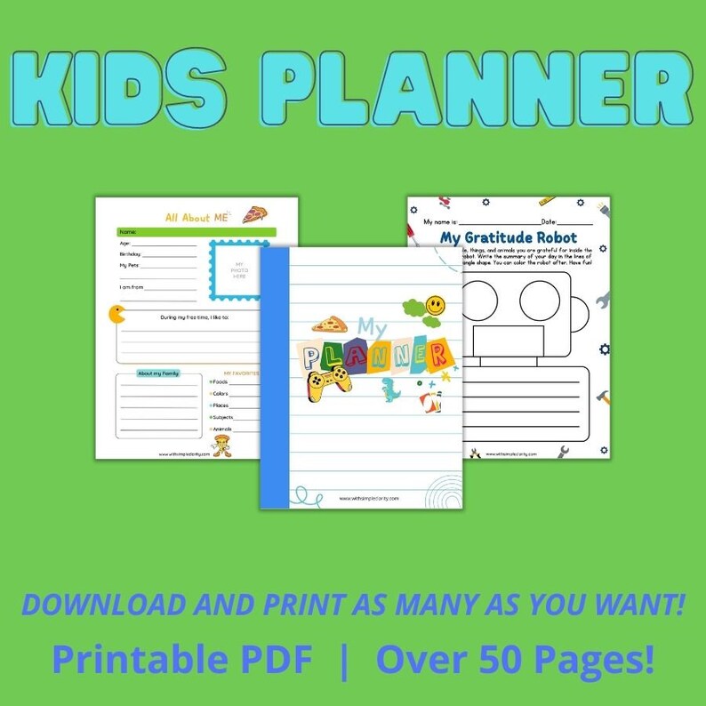 Kids Planner, Activities for Kids, Kindergarten, Elementary, Preschool ...