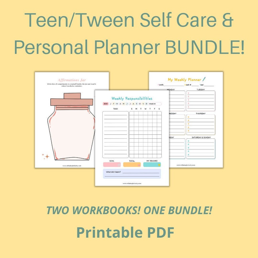 Teen Schedule, Planner Bundle, Therapy Worksheets, Weekly, Monthly ...
